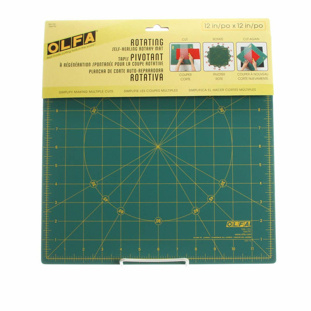 Rotating Self Healing Cutting Mat by Olfa - 12" SQ - RM-12S-01