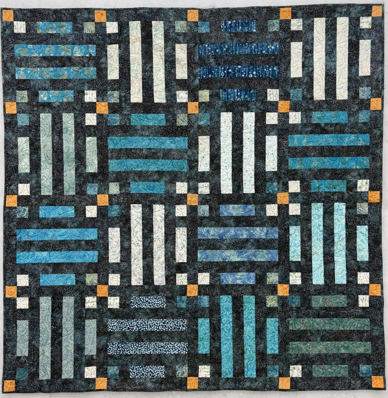 Tropical Breeze - SAMPLE - FINISHED - Quilted & Bound - 63" x 64"